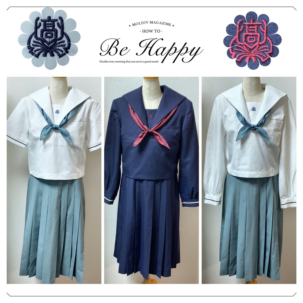 制服市場 - 熊本県 熊本県立鹿本高等学校 鹿本高校 短めのセーラカラー 独特な色合いの夏