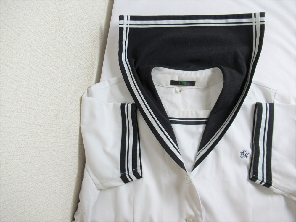 制服市場 - 広島県 5578 260 夏セーラー上着 ITOYA 紺襟 前ボタン