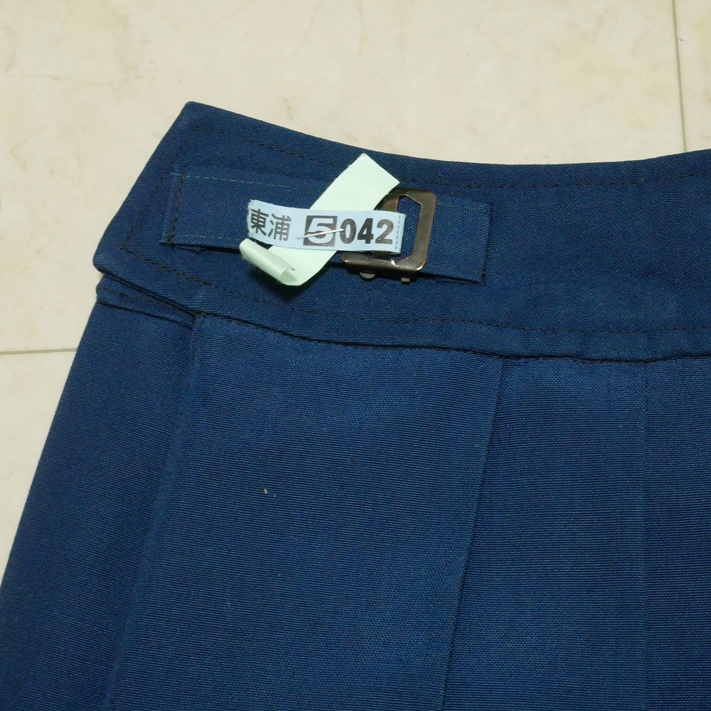 制服市場 - 愛知県 5320 東浦高 セーラー服白襟青3本ライン上下セット 170A W66 合服 長袖 制服 女子