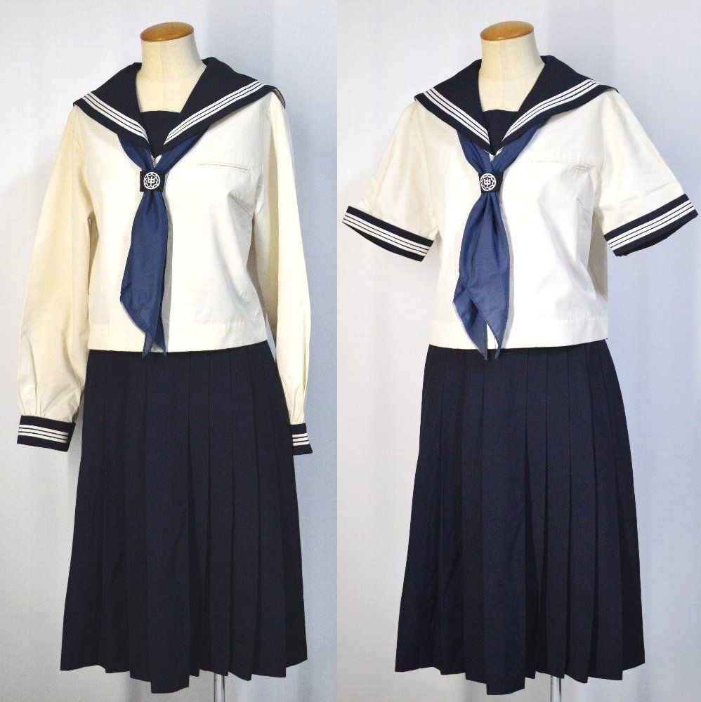 制服市場 - 埼玉県 ふじみ野市立福岡中学校 3ラインセーラー冬夏中間服 前開き 裏地付き MICHEL KLEIN＊T3624