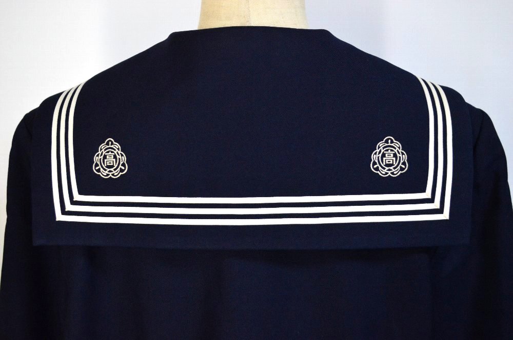 制服市場 - 大size W76 埼玉県立 松山女子高等学校 3ラインセーラー冬服 裏地付き ELLE ECOLE＊T3915