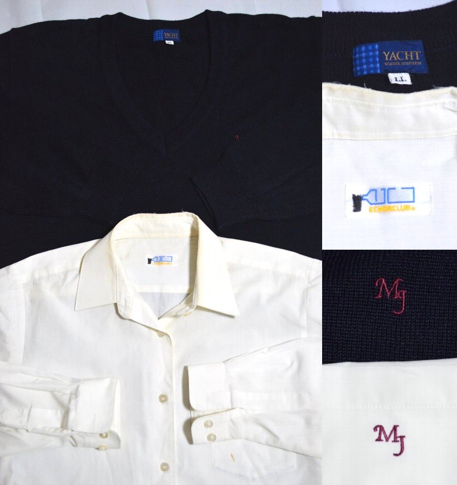 制服市場 - 大size W76 東京都 武蔵野女子学院中学校・高等学校 冬夏服 タイ リボン 校章 10点＊T3978