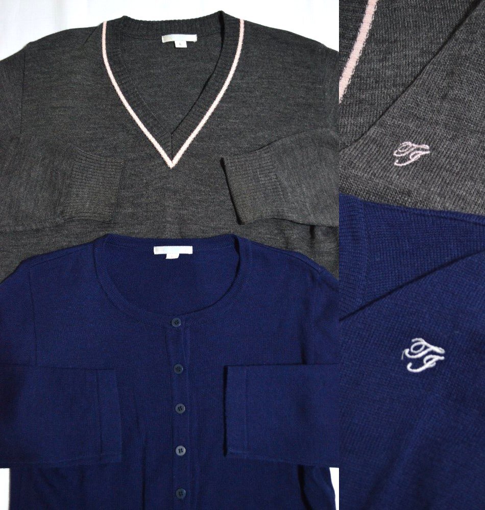 制服市場 - 大size W76 東京都 東洋女子高等学校 旧冬夏服 校章＊T4394