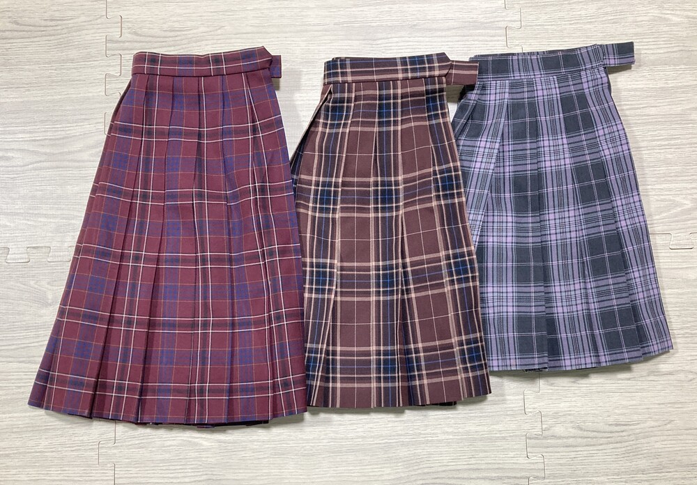 制服市場 - [不明] 8-11☆制服のチェックのスカートMIX3枚セット ウエスト～70cm未満