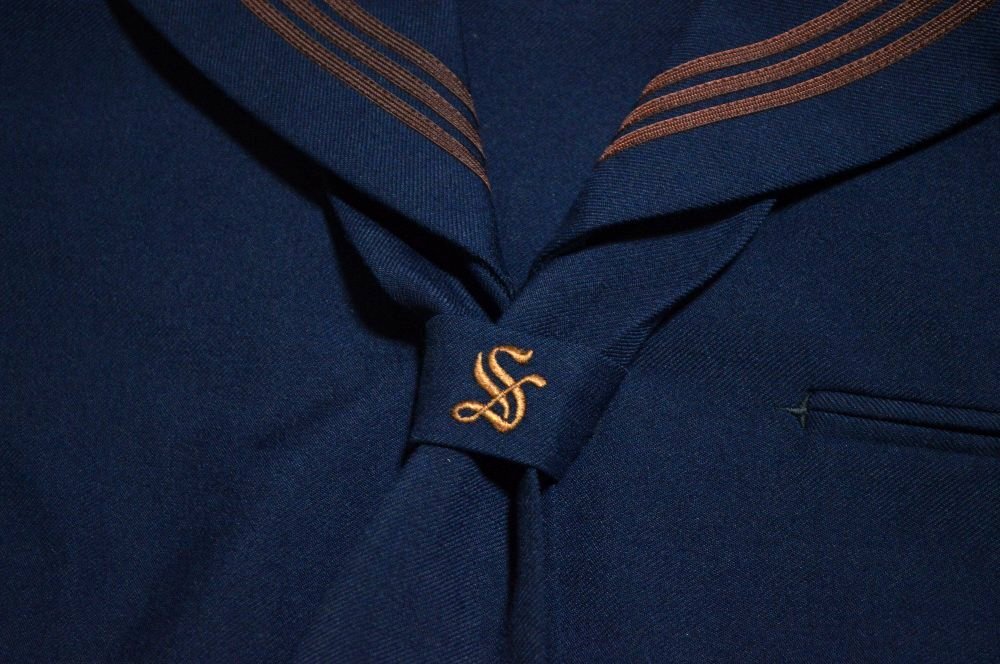 制服市場 - 大size 千葉県 柏市立酒井根中学校 茶3ラインセーラー冬服 タイ＊T4528