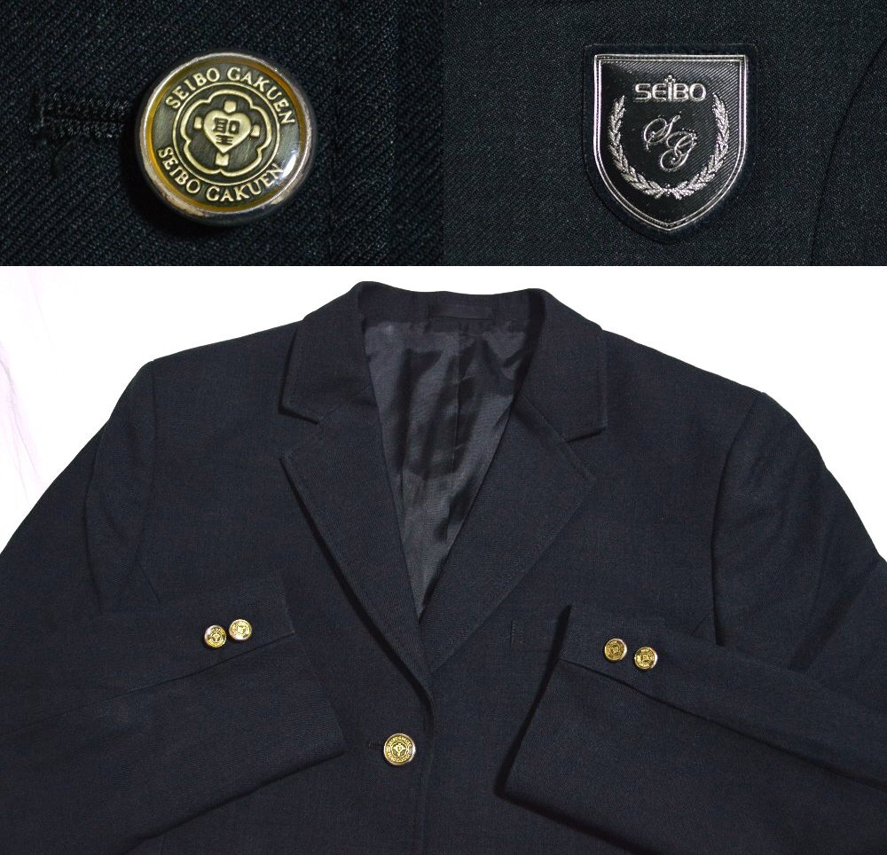 制服市場 - 大size W76 埼玉県 聖望学園高等学校 ブレザー冬夏服 リボン＊T4919